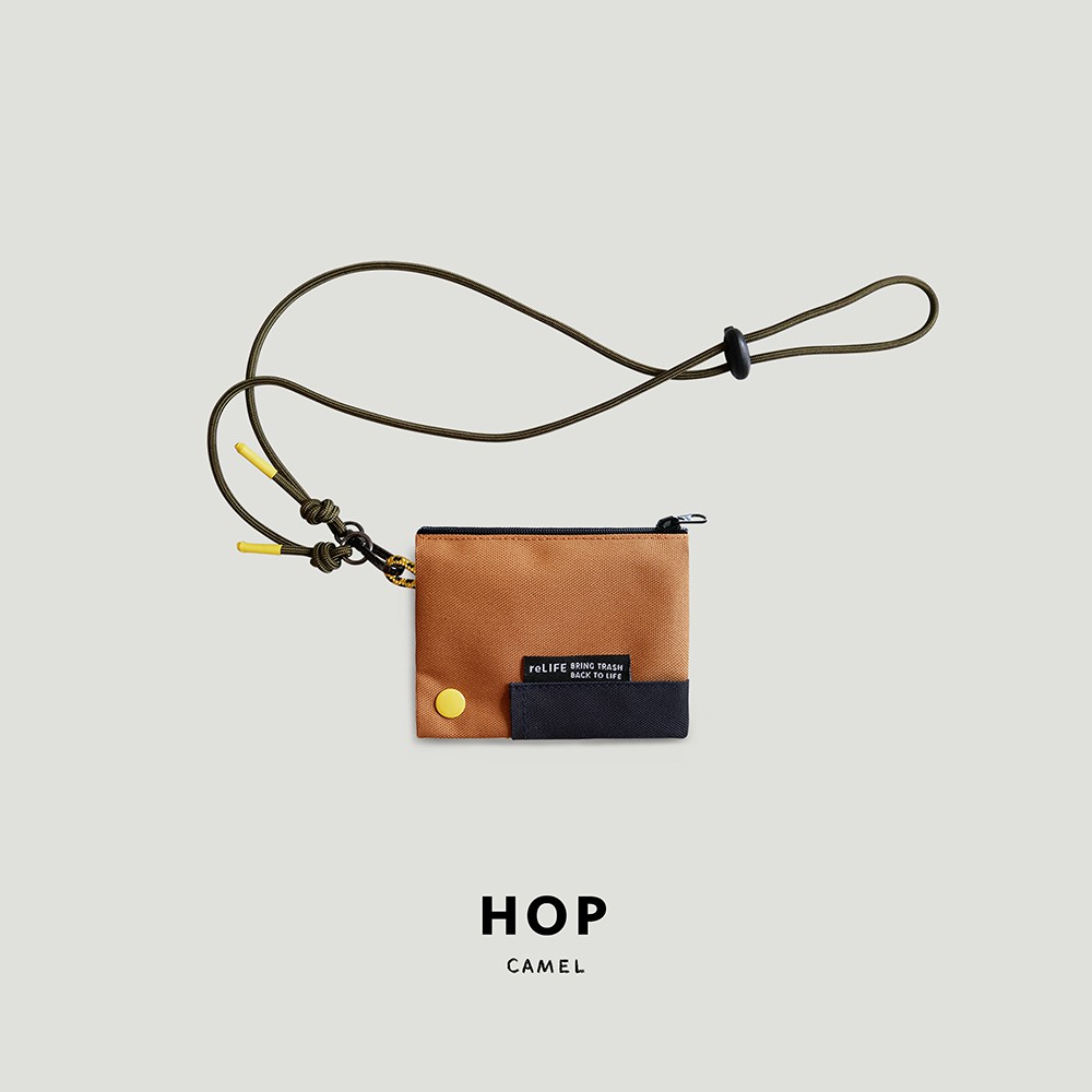 Hop relife camel wallet กระเป๋าสตางค์รุ่นฮอป | ที่ใส่บัตร มีสายคล้องคอ ...