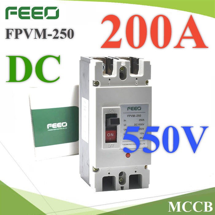เบรกเกอร์ ไฟฟ้า Solar แบตเตอรี่ DC MCCB แบรนด์ FEEO แบบ FPVM 550V 200A ...