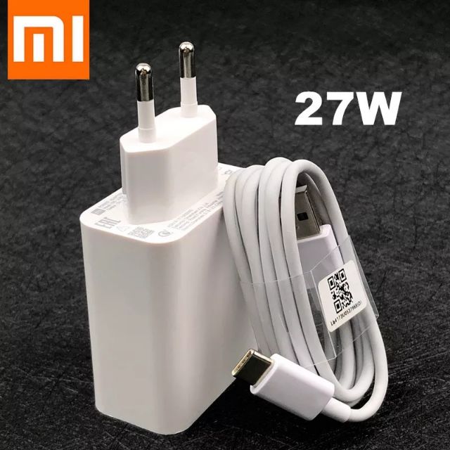 ชุดสายชาร์จแท้ Mi9, Mi 9T Original Xiaomi Mi 9 Wall Charger 27W QC4.0 USB Adapter Type-C Cable ...