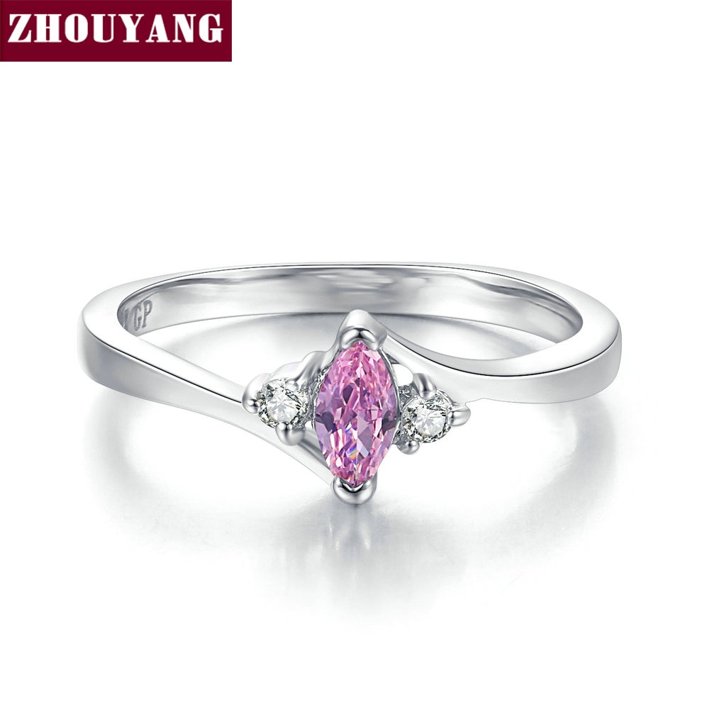 ZHOUYANG แหวน สำหรับผู้หญิงหลากสีเป็นตัวเลือกที่ง่ายรี คิวบิกเซอร์โคเนีย แต่งงานของขวัญ ...