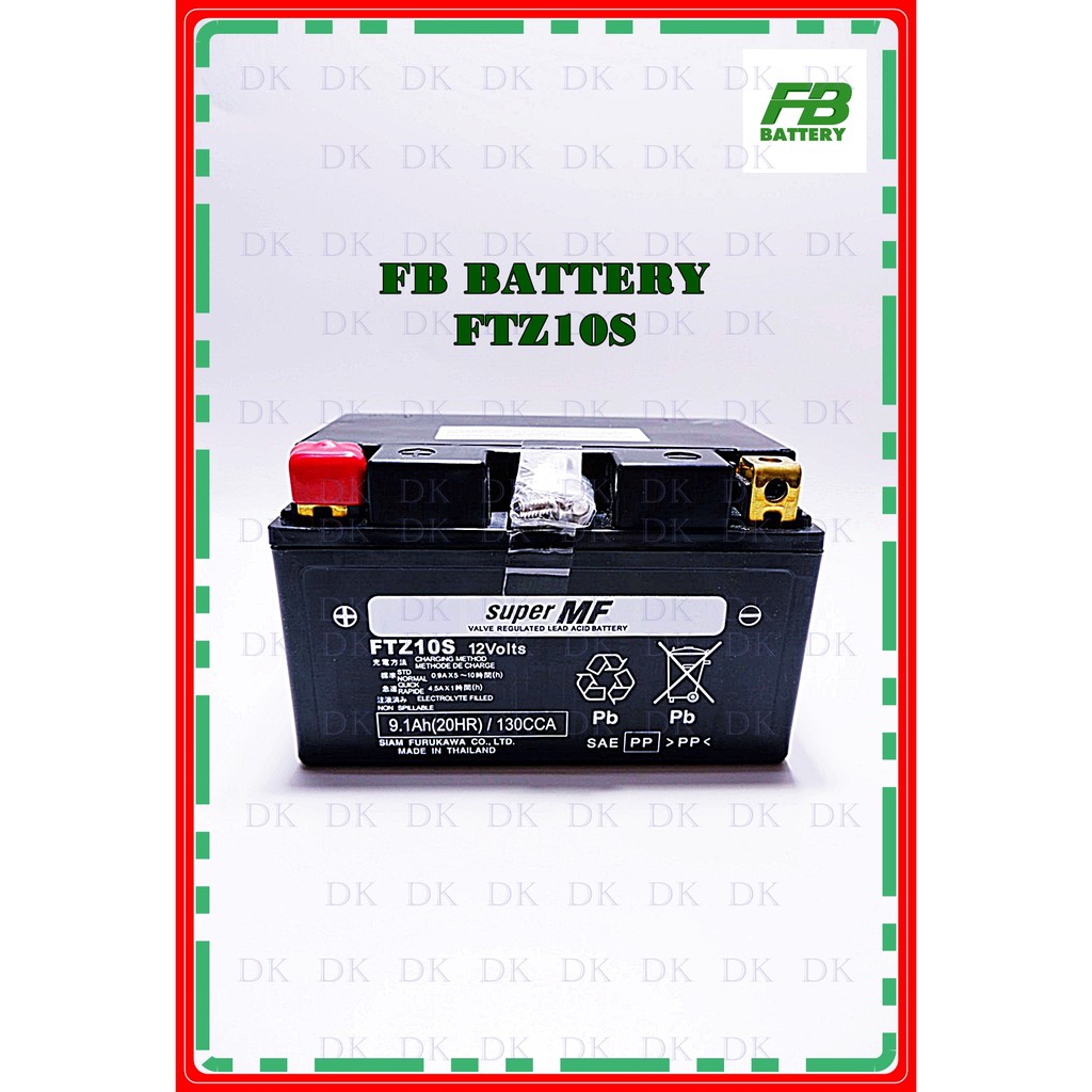 FB Battery FTZ10s 12V. 9.1Ah แบตเตอรี่ รถมอเตอร์ไซด์ (แบบแห้ง) | Shopee ...
