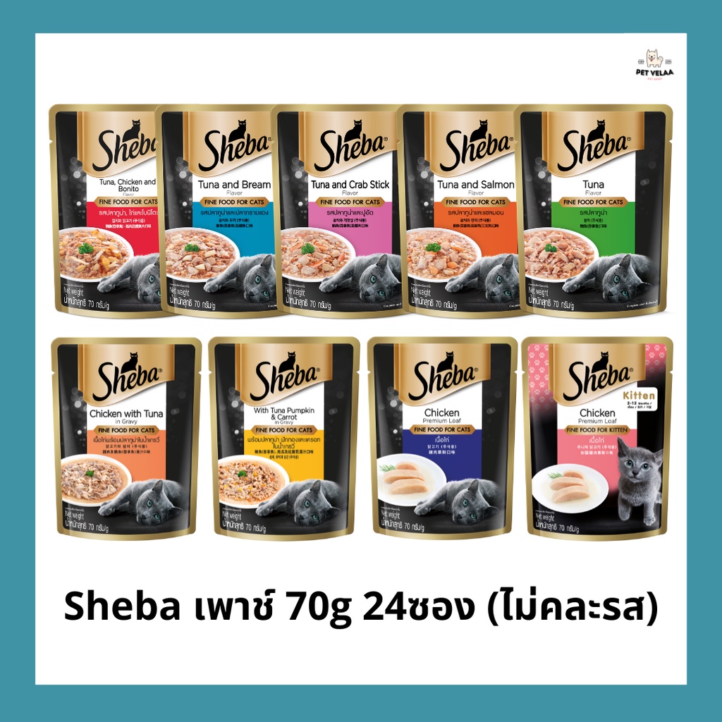 [24 ซอง]Sheba ชีบาอาหารแมวเปียก 70 กรัม 9 สูตร | Shopee Thailand