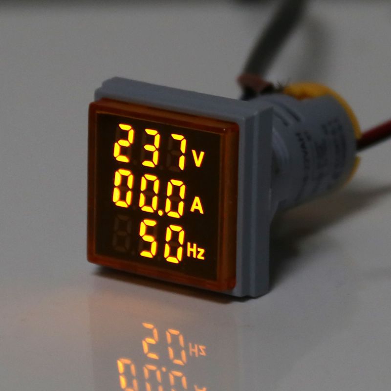 3in1 AC Voltmeter Ammeter Hz Current Frequency Panel Meter Indicator ...