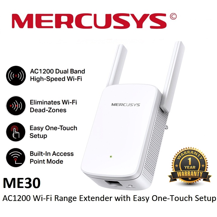 MERCUSYS (ME30) AC1200 Wi-Fi Range Extender อุปกรณ์ขยายสัญญาณ ประกัน 1 ...