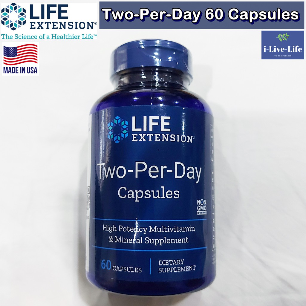 Life Extension - Two-Per-Day 60 Capsules วิตามิน และแร่ธาตุรวม ...