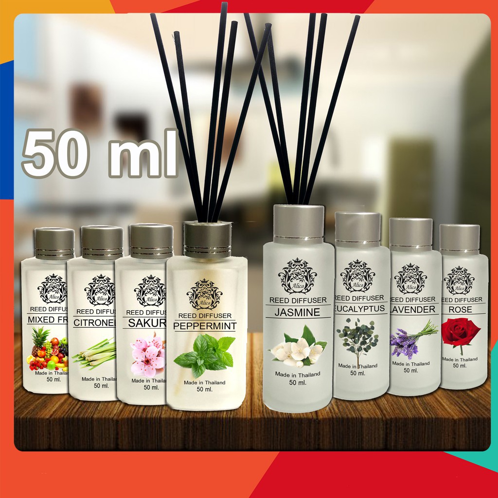 -2เดือน น้ำหอมปรับอากาศ น้ำมันหอมระเหย อโรม่า Reed Diffuser Aroma | Shopee Thailand