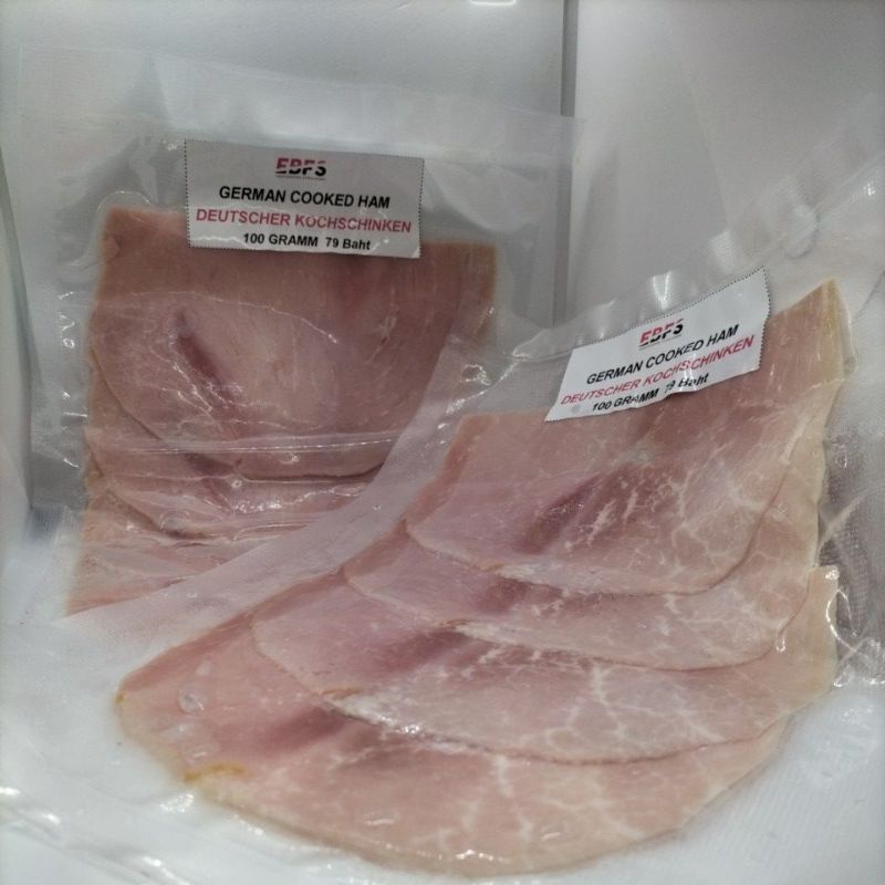 TGM German cooked ham / Deutscher Kochschinken 200 gram (2 packs of 100 gr each) เยลามันคุ๊กแฮม ...