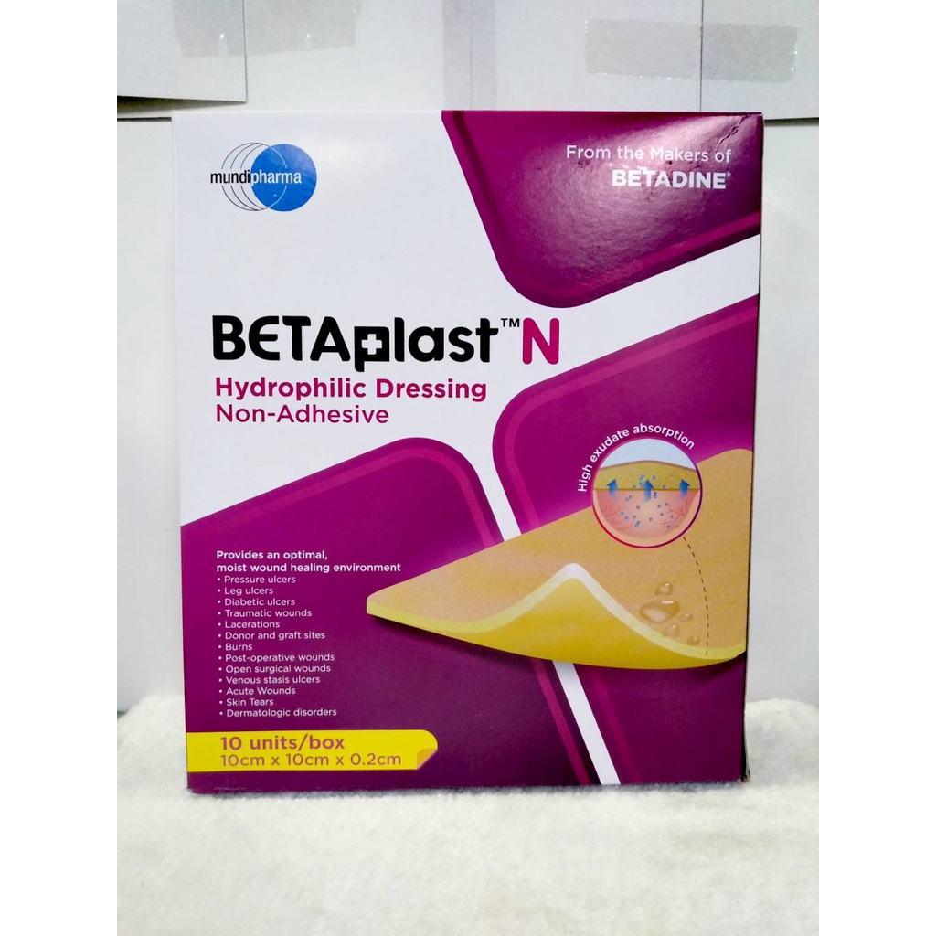 (1 แผ่น) Betaplast N Hydrophilic dressing 10cm. x 10cm. x 0.2cm. แผ่น ...