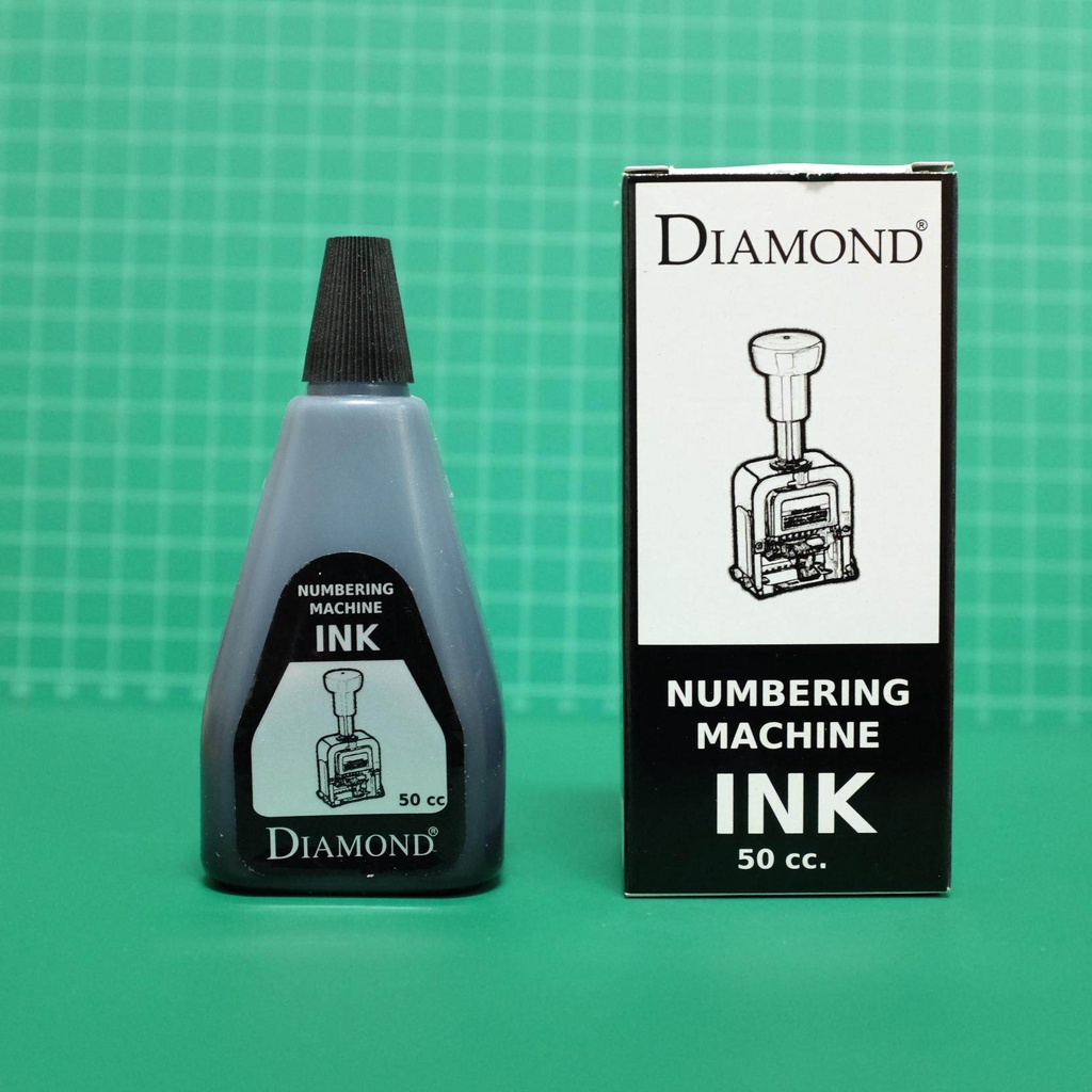 หมึกตีเบอร์ ไดมอน สีดำ DIAMOND INK Numbering Machine (50cc.) Black ...