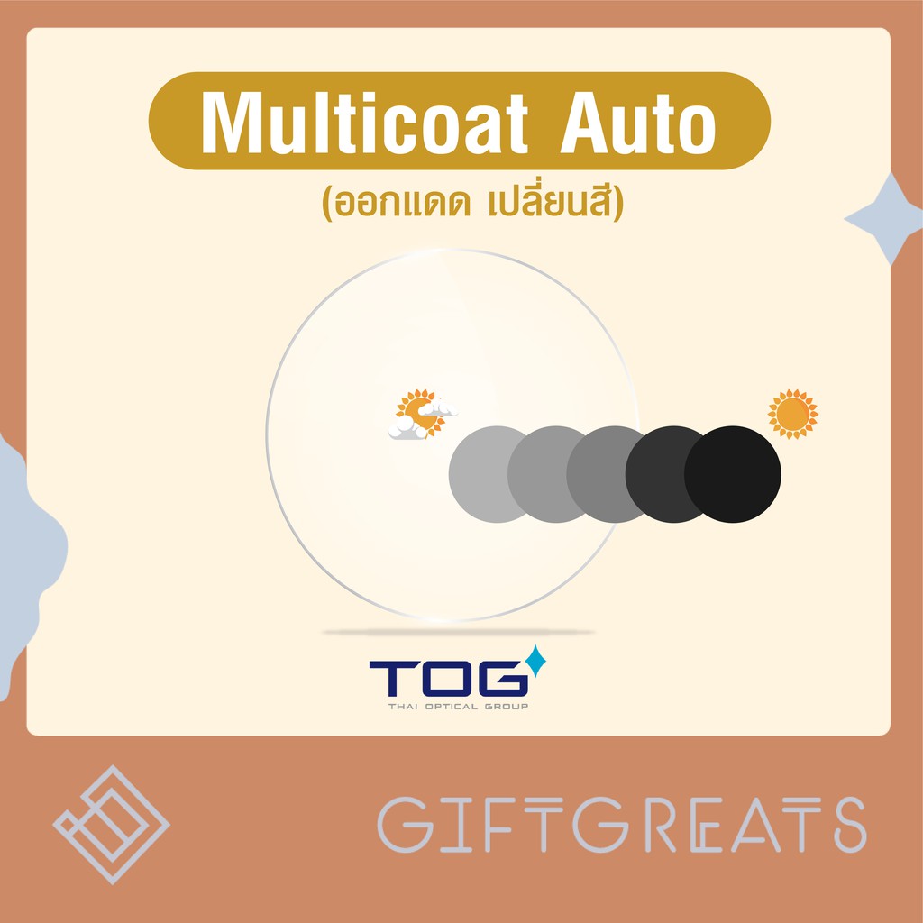 เลนส์ Multicoat Auto - TOG เลนส์กรองแสงยูวีและออกแดดเปลี่ยนสี ออโต้ Hmc Auto | Shopee Thailand