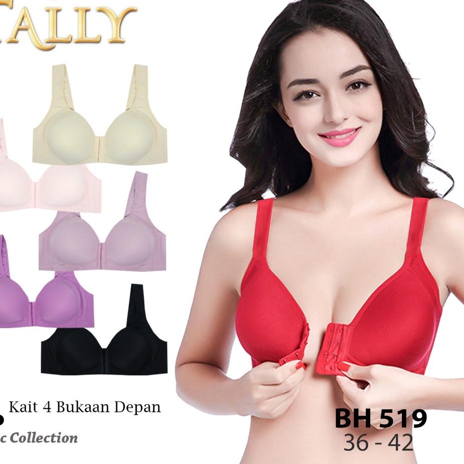 Katun ส่งฟรี!Tally Wireless Bra Cotton Thin Foam Cup B Hook 4 Front Opening Bra Daily Bra 519 ...
