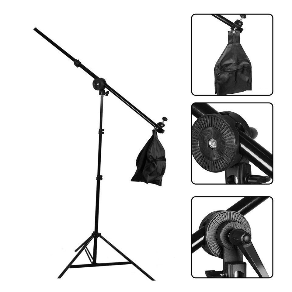 Studio Overhead Boom Arm Top Lighting Stand with Head Grip for Softbox ...
