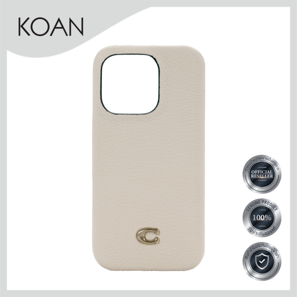 COACH Leather Slim Wrap Case for IP 14 Pro/Pro Max - Ivory C Plaque ...
