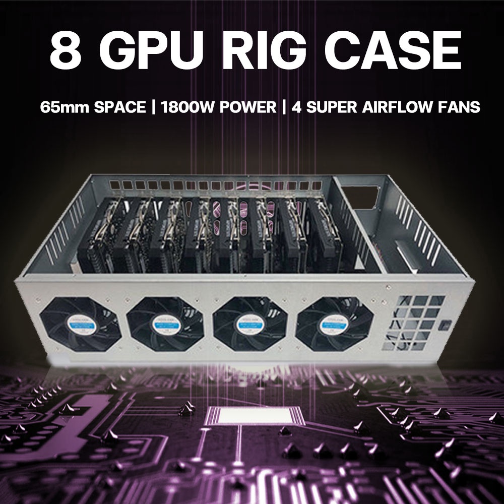 8 GPU Mining Rig เครื่องขุด เคสเครื่องขุด การ์ดจอ 8 ใบ เหมือง Etherum ...
