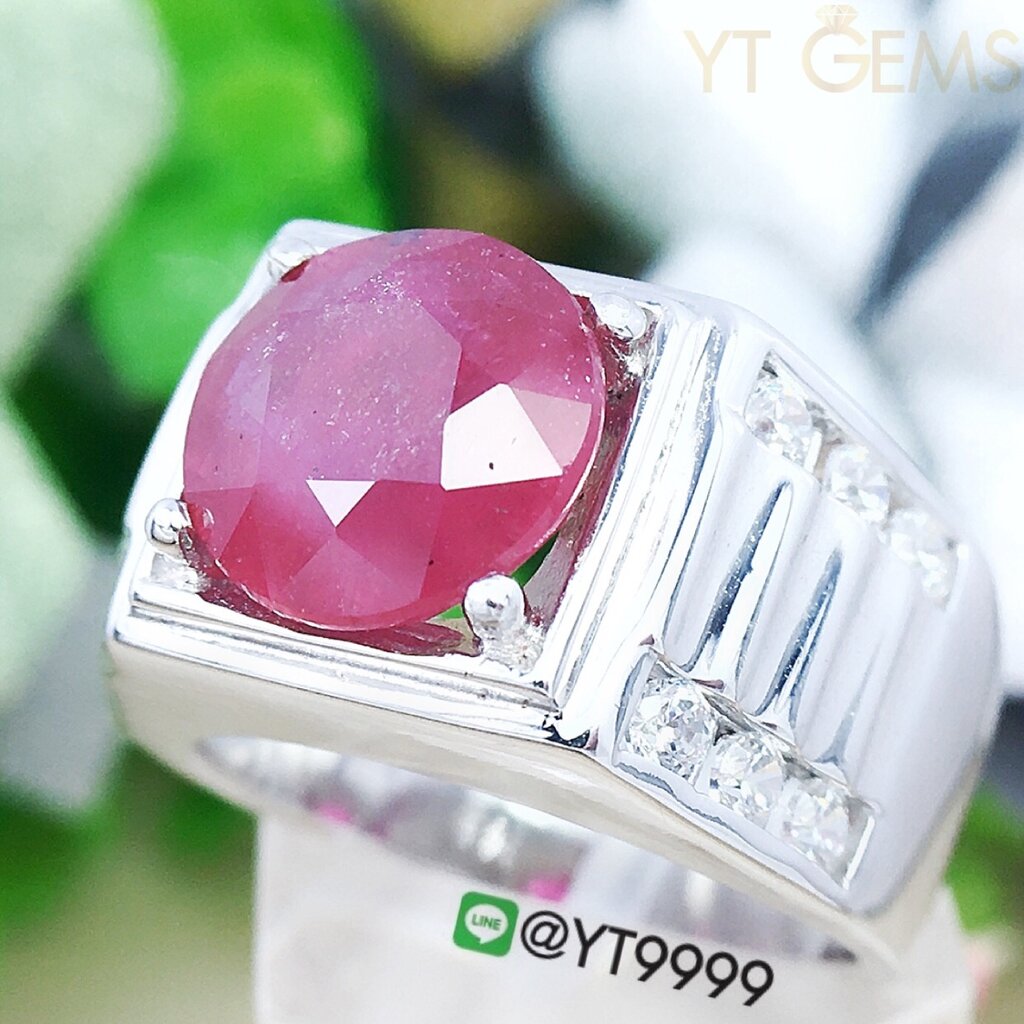 แหวนทับทิมแท้ แหวนเงินแท้ ชุบทองคำขาว พลอยทับทิมแท้ YTG-3324 | Shopee Thailand