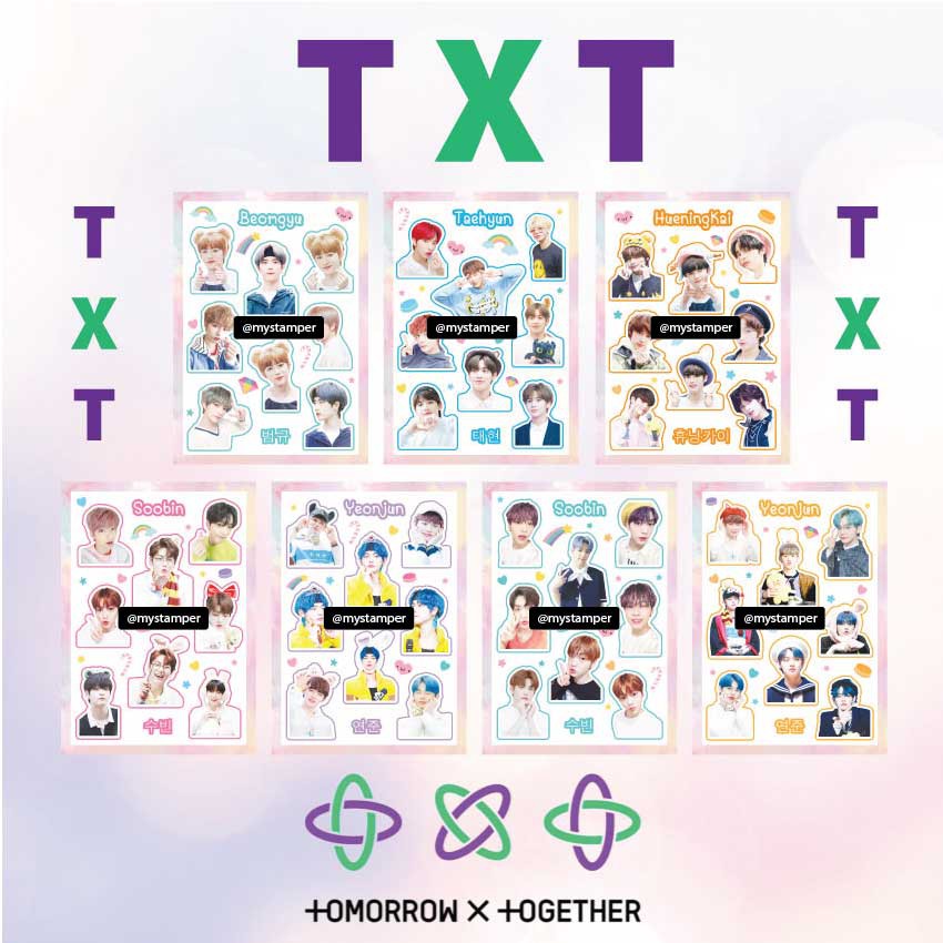Sticker A6 TXT TOMORROW X TOGETHER (สั่งซื้อขั้นต่ำ50บาท คละแบบ คละลาย ...