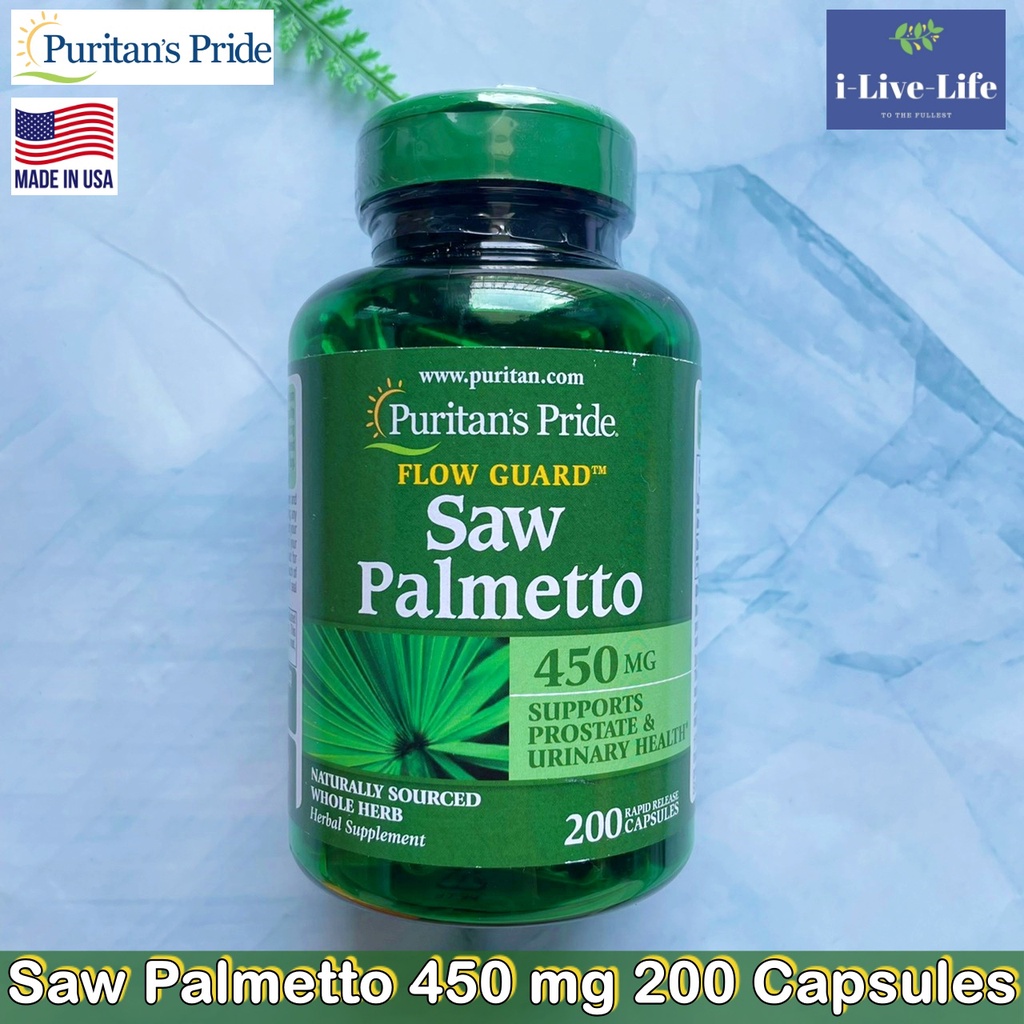 Puritan's Pride - Saw Palmetto 450mg 200 Capsules สารสกัดซอว์ปาลม์เมตโต้ | Shopee Thailand