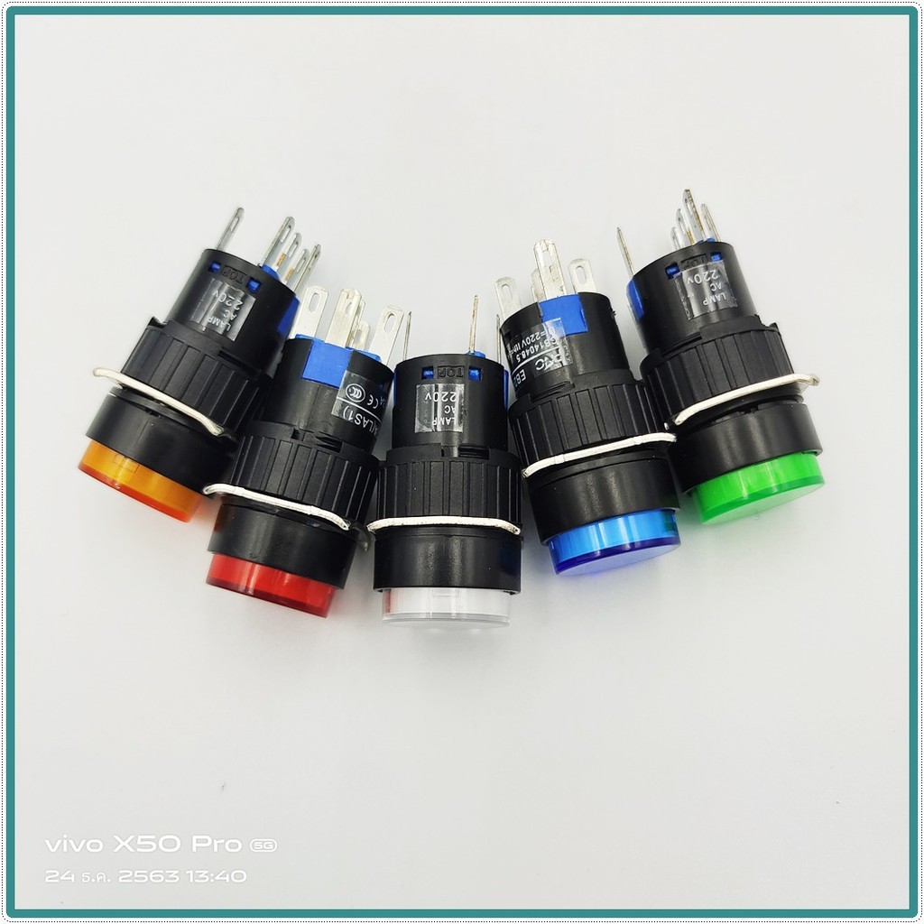 MODEL:LA16Y-11DZ PUSH BUTTON SWITCH 16MM. สวิตซ์ปุ่มกดมีแลมป์กลมล็อค 16 ...