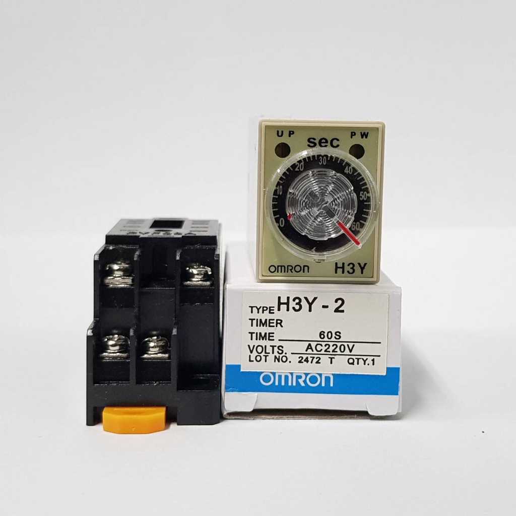 Timer Omron H3Y-2 0-60 Sec Coil 220 V + Socket | Shopee Thailand