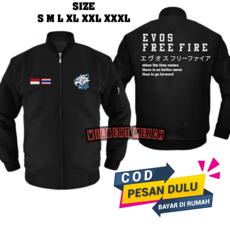 Evos FREE FIRE INDONESIA THAILAND FFWS 2022 Bomber Jacket | Shopee Thailand