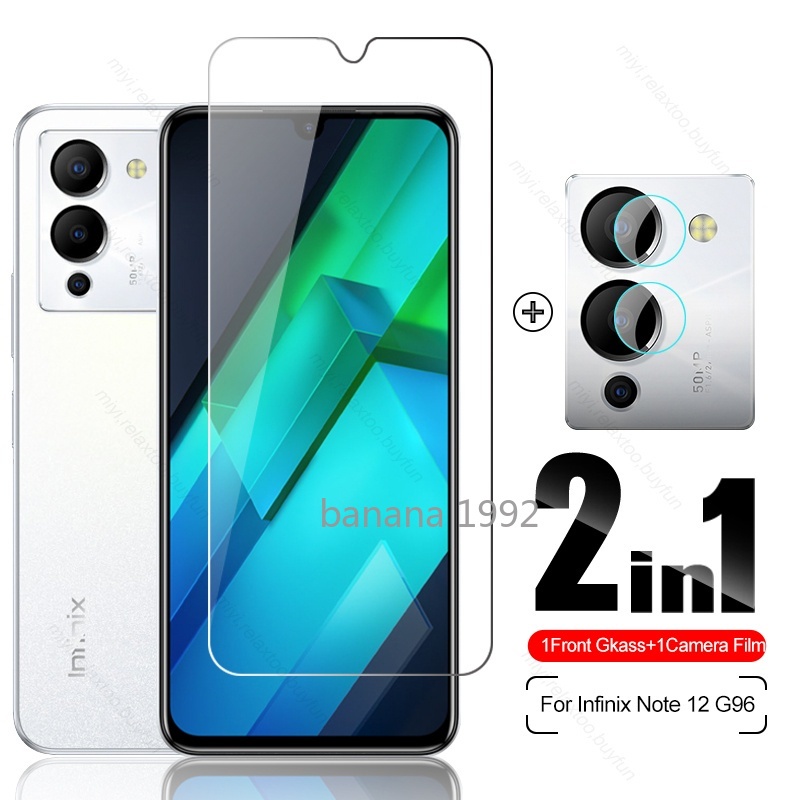 2 In 1 กระจกนิรภัยสําหรับ Infinix หมายเหตุ 12 G96 4G 2022 X670 6.7 ...