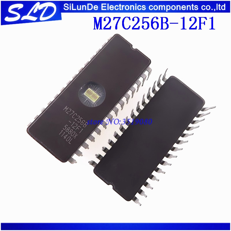 27C256 10 ชิ้น/ล็อต M27C256B-12F1 M27C256B EPROM UV 256KBIT 120NS DIP ...