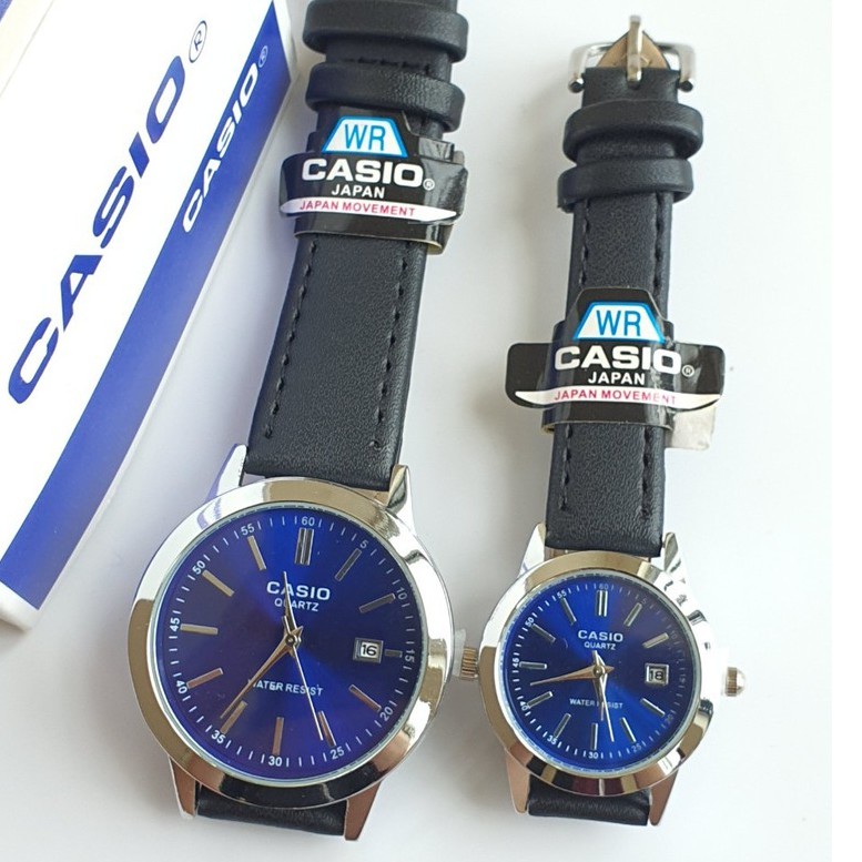 CASlO💖 ฟรีกล่อง นาฬิกาข้อมือ สายหนัง นาฬิกาcasio นาฬิกาคาสิโอ้ สายหนัง แบบเข็ม แสดงวันที่ RC614 ...