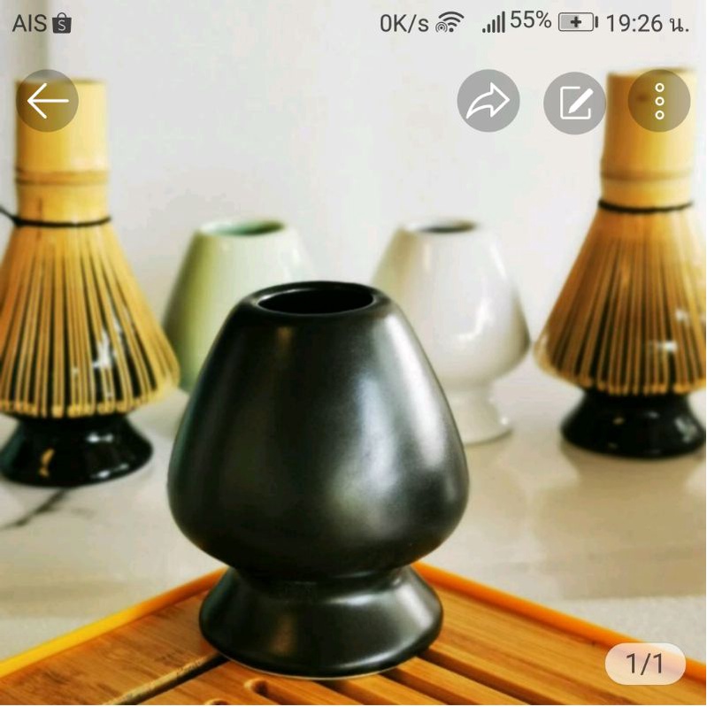 แท่นวางแปรงไม้ไผ่ชงชาเขียว chasen stand สีดำด้าน | Shopee Thailand