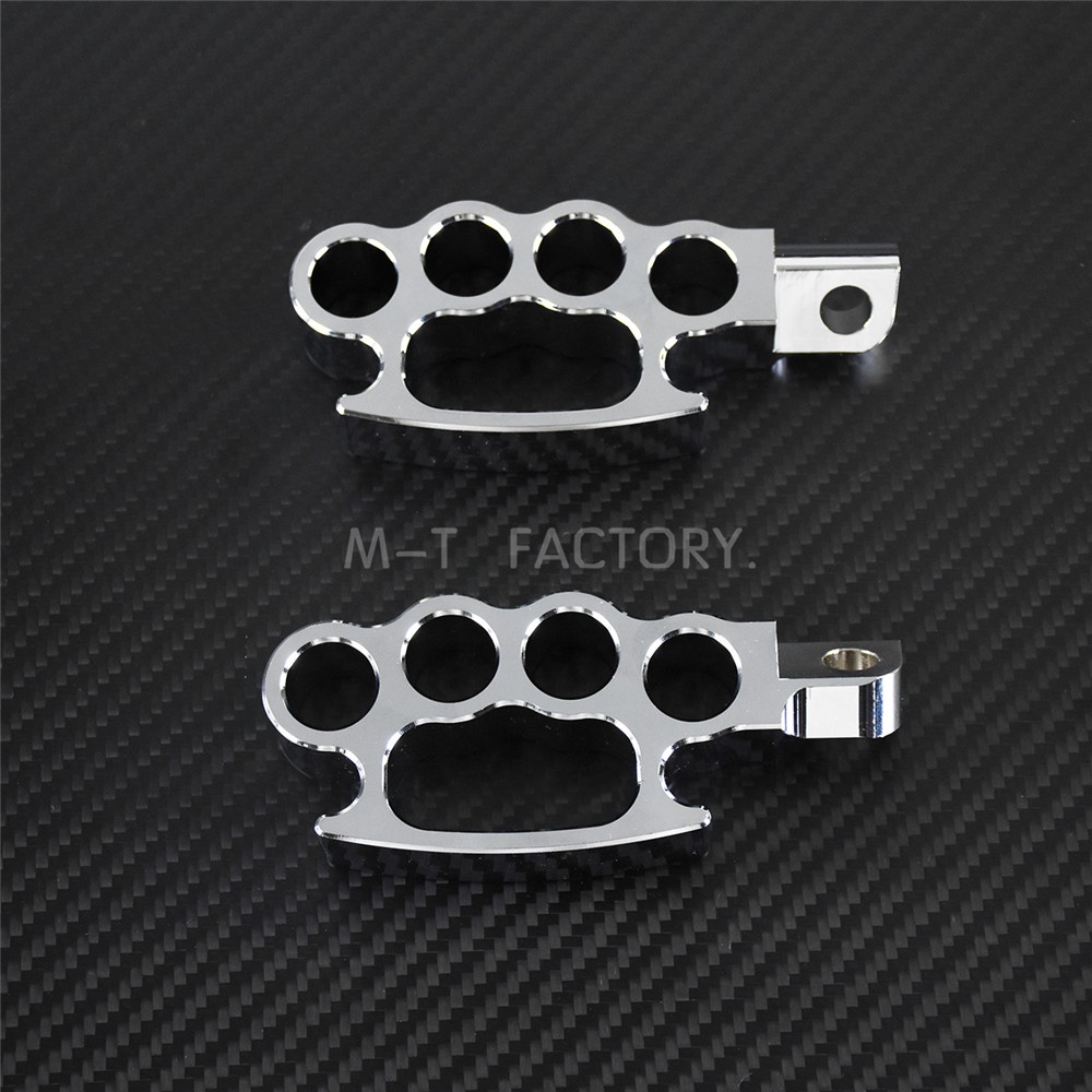 Motorcycle Flying Knuckle Footpegs Control Footrests Custom Pedal Black ...