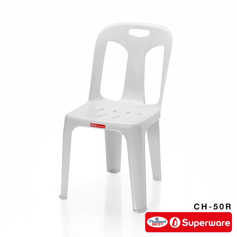 Srithai Superware เก้าอี้พลาสติก มีพนักพิงรุ่น ที่นั่ง สำหรับ สนาม นั่งเล่น วัด ห้องประชุม โต๊ะ ...