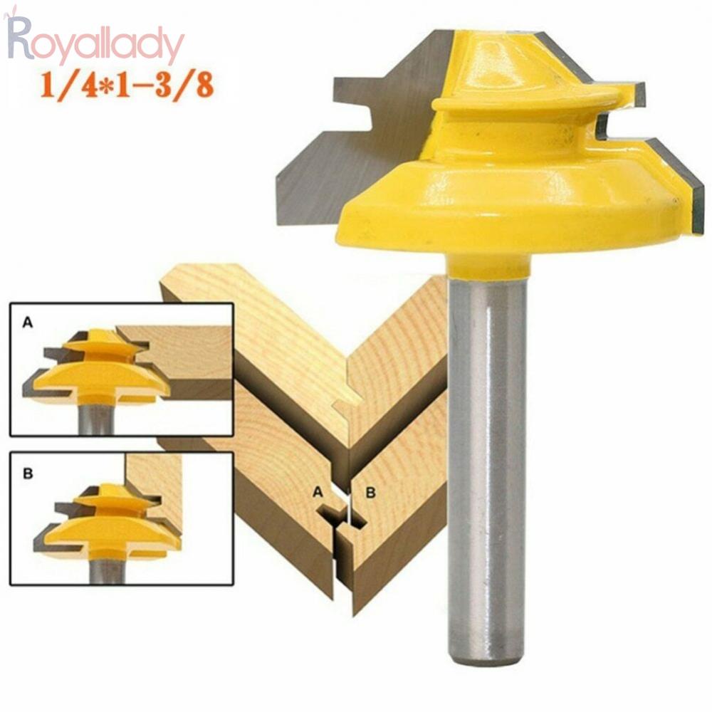 #ROYALLADY#Router Bit 1/4 Shank 45 Degree For Woodworking Tenon Lock ...