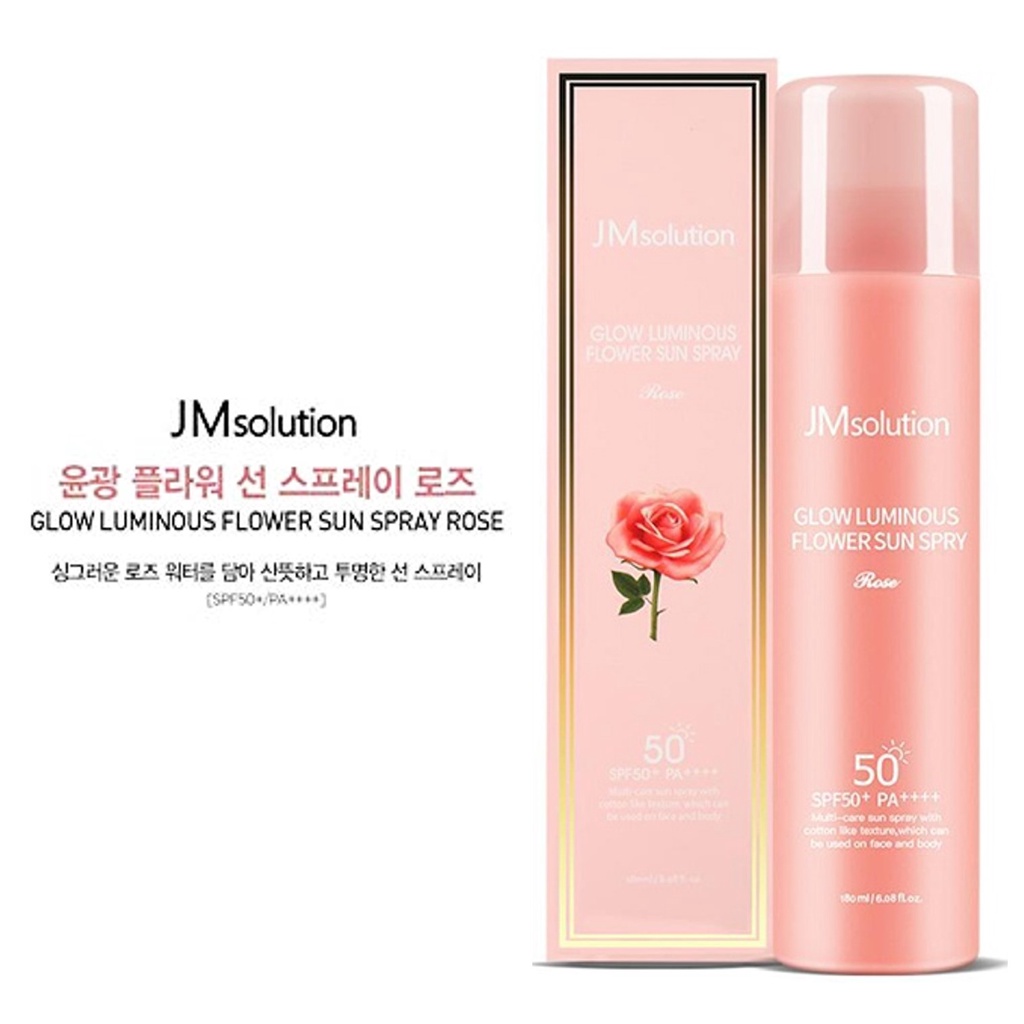 JM solution Glow Luminous Flower Sun Spray Rose SPF50+ PA++++ 180ml สเปรย์กันแดดพร้อมการบำรุงผิว ...
