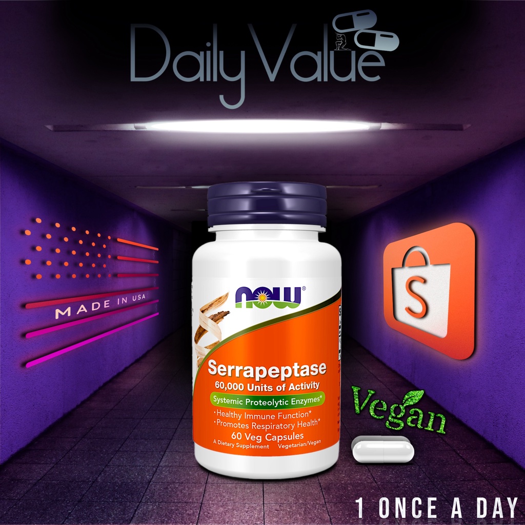 เซอร์ราเปปเทส / Serrapeptase 60 Capsules by NOW FOODS | Shopee Thailand