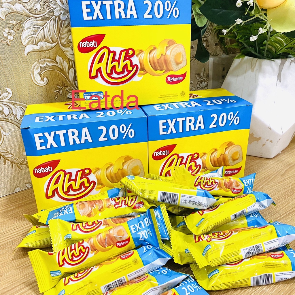 ขนมข้าวโพดอบกรอบAhh Cheese nabati 20ชิ้น ชีสแท่ง เคลือบชีส/เคลือบช็อคโก ...
