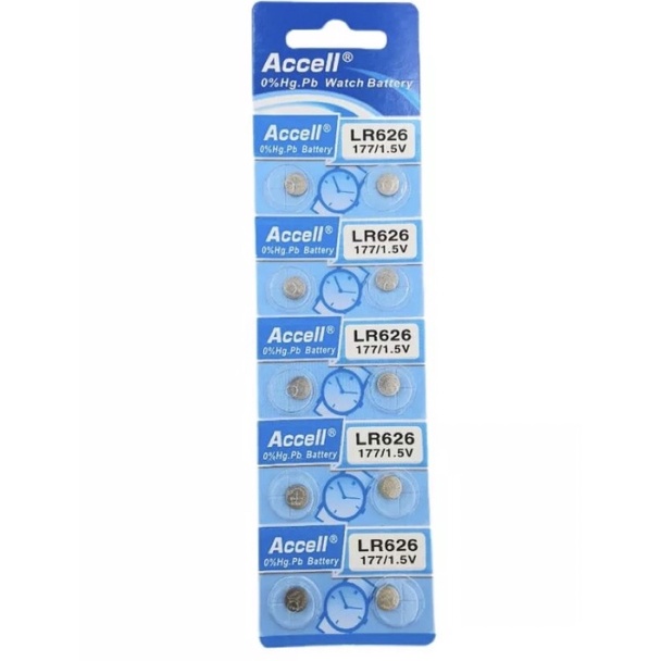 ถ่านนาฬิกา Accell LR626 Watch Battery (1.5V)แผงนึงมี 10 เม็ด ราคาต่อแผง ...