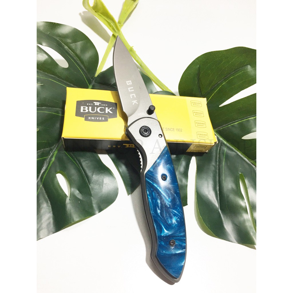 C12 มีดพับ BUCK รุ่นX55 มีดพับ มีดเดินป่า มีดป้องกันตัว เครื่องมือการ ...