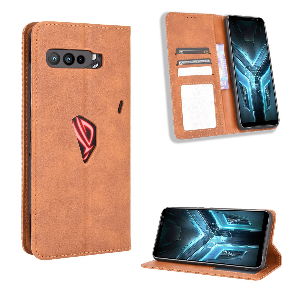 Asus ROG Phone 3 ZS661KS Vintage PU Leather Case แบบพลิกตั้งได้สไตล์วิน ...