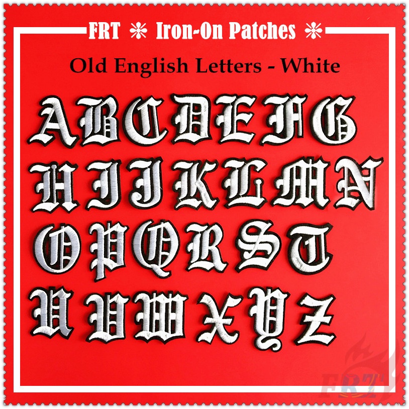 Old English Letters - White Iron-on Patch 1Pc Diy Embroidery Patch Sew ...