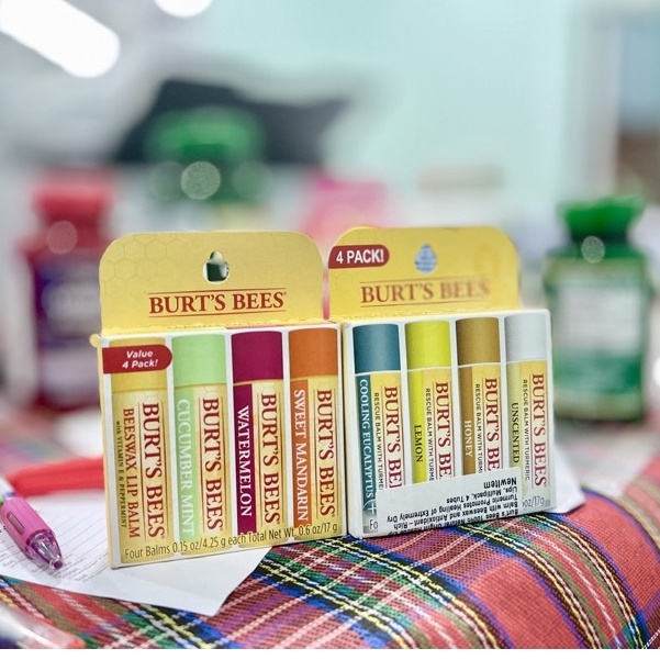 Burt's Bees ขี้ผึงลิปบาล์ม 100% Natural Lip Balm, Original Beeswax Vit ...