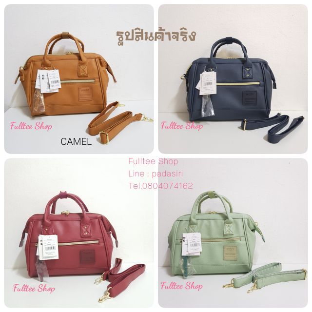 (BIG SALE )Anello leather 2 way mini boston bag ของแท้ แถมพวงกุญแจปอม ...