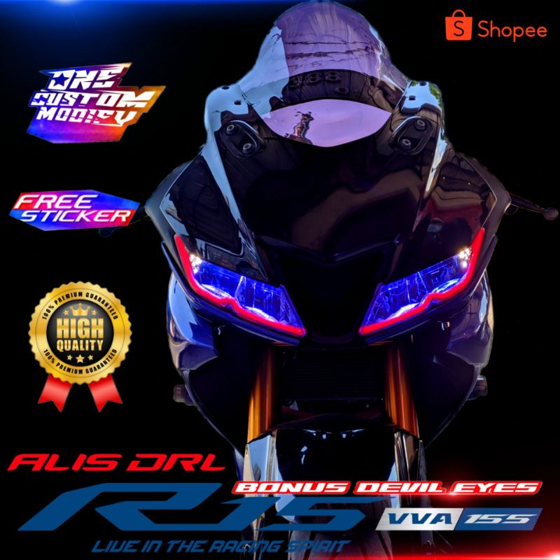ใหม่ ไฟทไวไลท์คิ้ว LED YAMAHA R15 PNP DRL NEW R15 V3 BONUS YAMAHA ALL ...