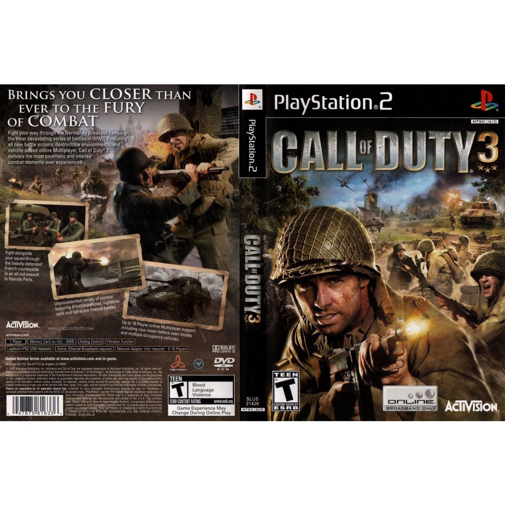 แผ่นเกมส์ PS2 Call of Duty 3 คุณภาพ ส่งไว (DVD) | Shopee Thailand