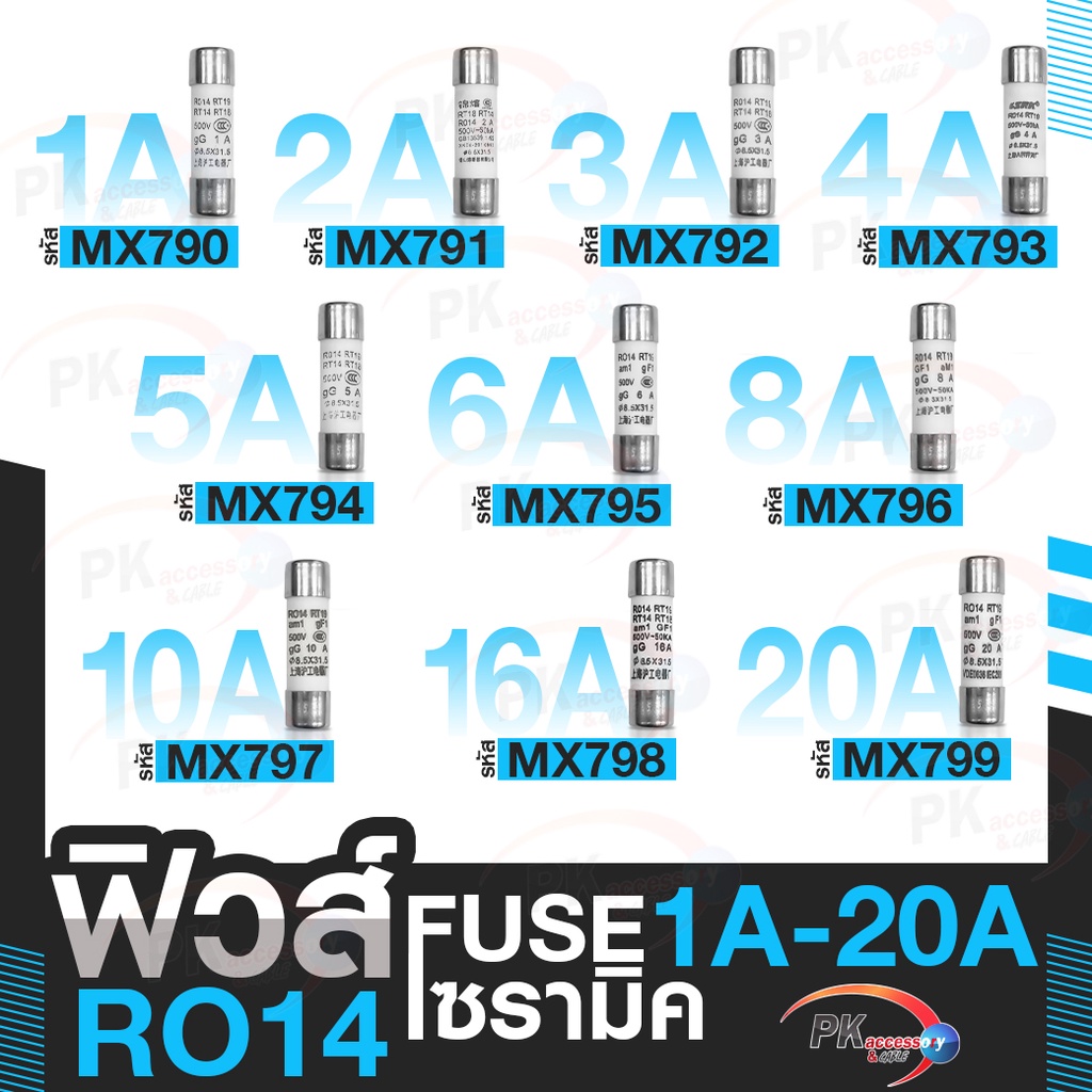 ใส้ฟิวส์ เซรามิค R014 ราคาต่อตัว | Shopee Thailand