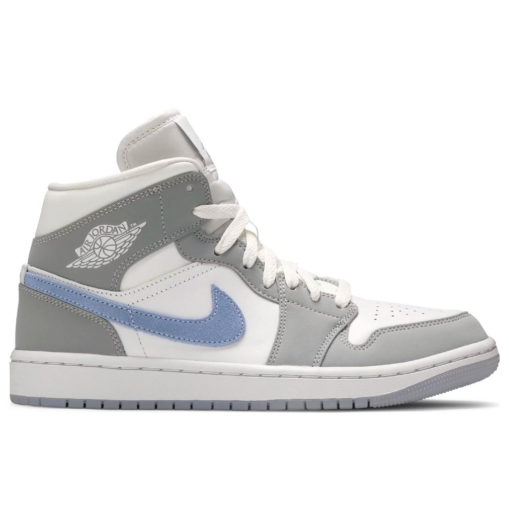 Nike Jordan 1 Mid Wolf Grey Aluminum (W) | Shopee Thailand