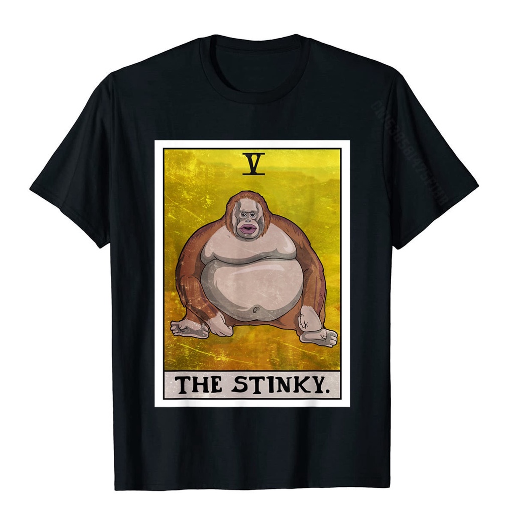 เสื้อยืดโอเวอร์ไซส์เสื้อยืดผ้าฝ้าย พิมพ์ลายไพ่ทาโรต์ Th Stinky Meme Uh ...