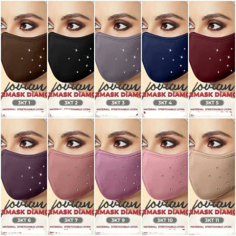 ผ้าเช็ดหน้า TOPENG MUKA TALI TIEBACK JOVIAN DIAMOND มาสก์สองชั้น แบบซัก ...