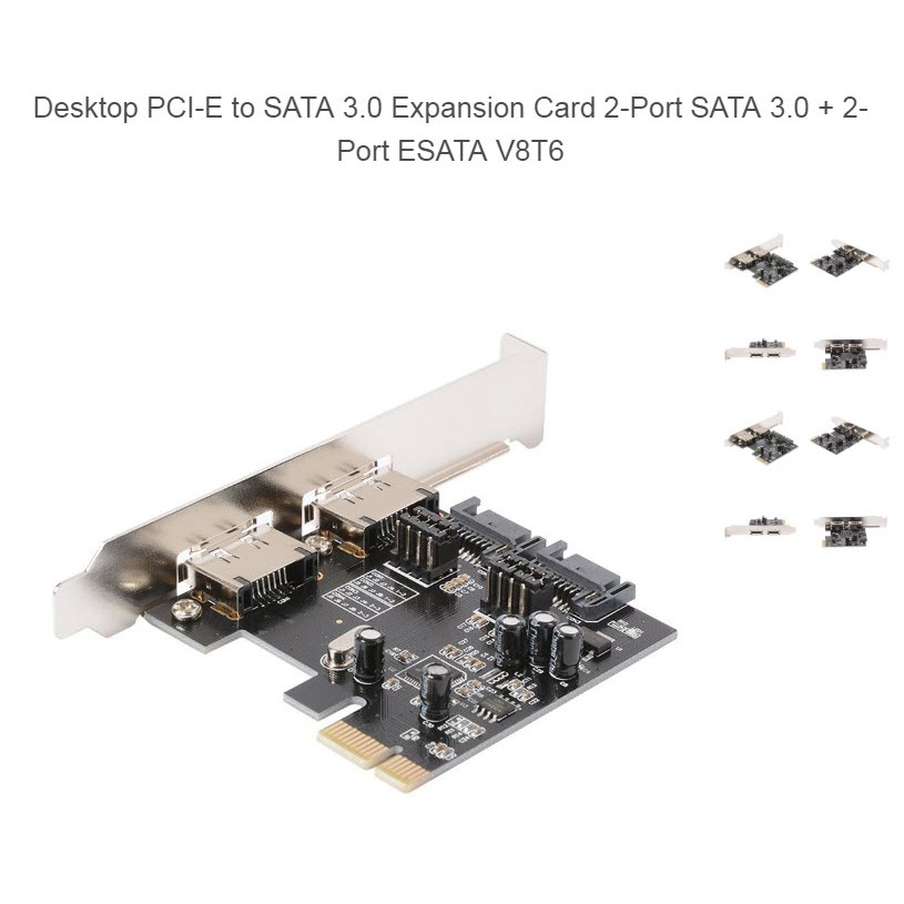 PCI-E to 2Port SATA 3.0 + 2Port ESATA Expansion Card | Shopee Thailand