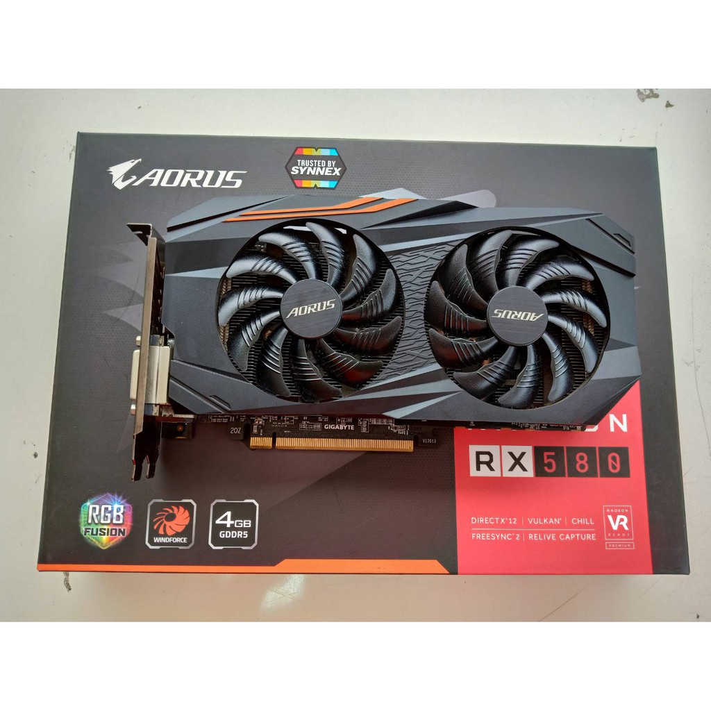 การ์ดจอคุณภาพดี Gigabyte Aorus Radeon RX580 4G SYNNEX | Shopee Thailand