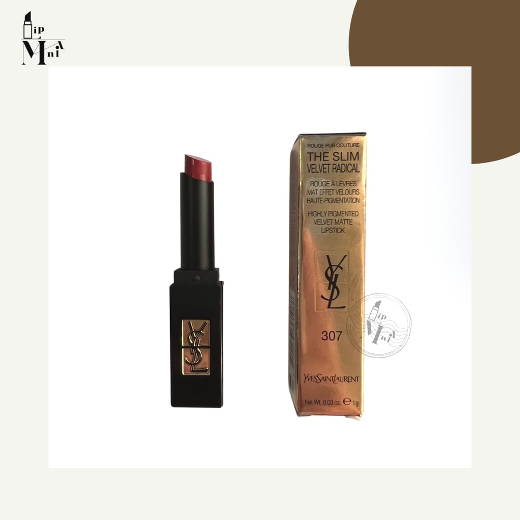 ลิปสติกสีสด ติดทนจากยิปแซง YSL Rouge Pur Couture The Slim Velvet Radical Lipstick Mini #307 ...