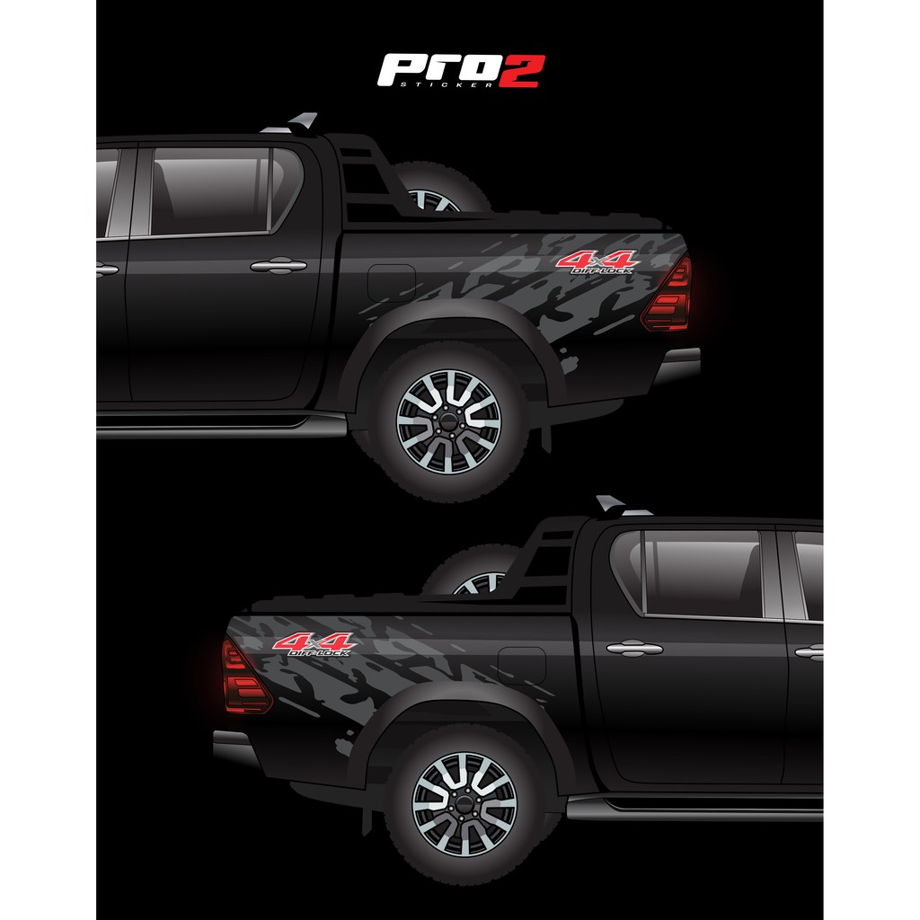 stickers toyota revo 4x4 สติ๊กเกอร์แก้มท้ายรถกระบะโตโยต้ารีโว้ ...